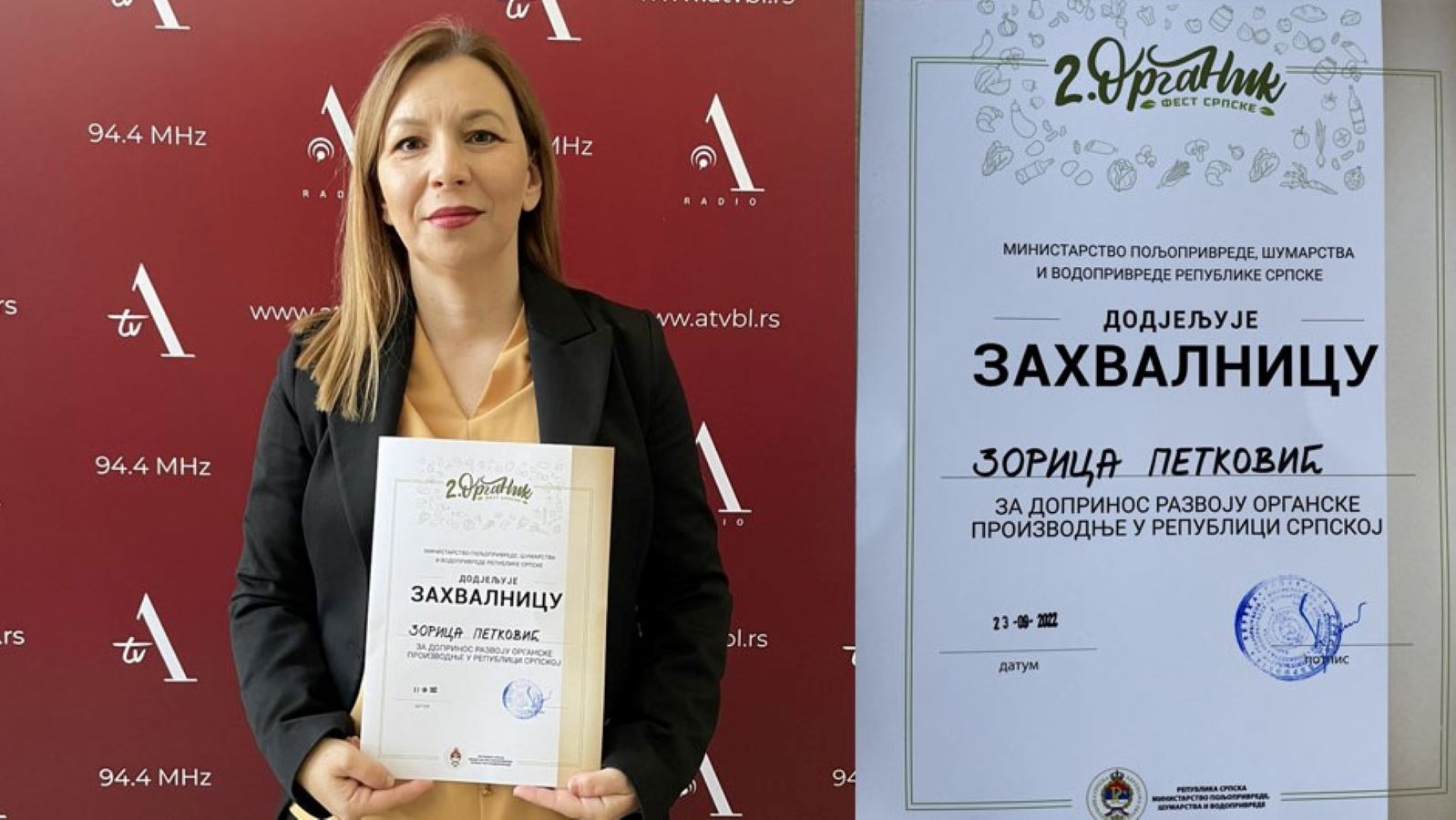 Naša sugrađanka Zorica Petković dobila zahvalnicu za doprinos razvoju ...